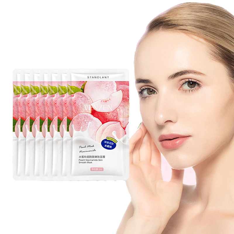 7pcs Peach Niacinamide Sleeping Mask Shrink Pore Brush Mask ...