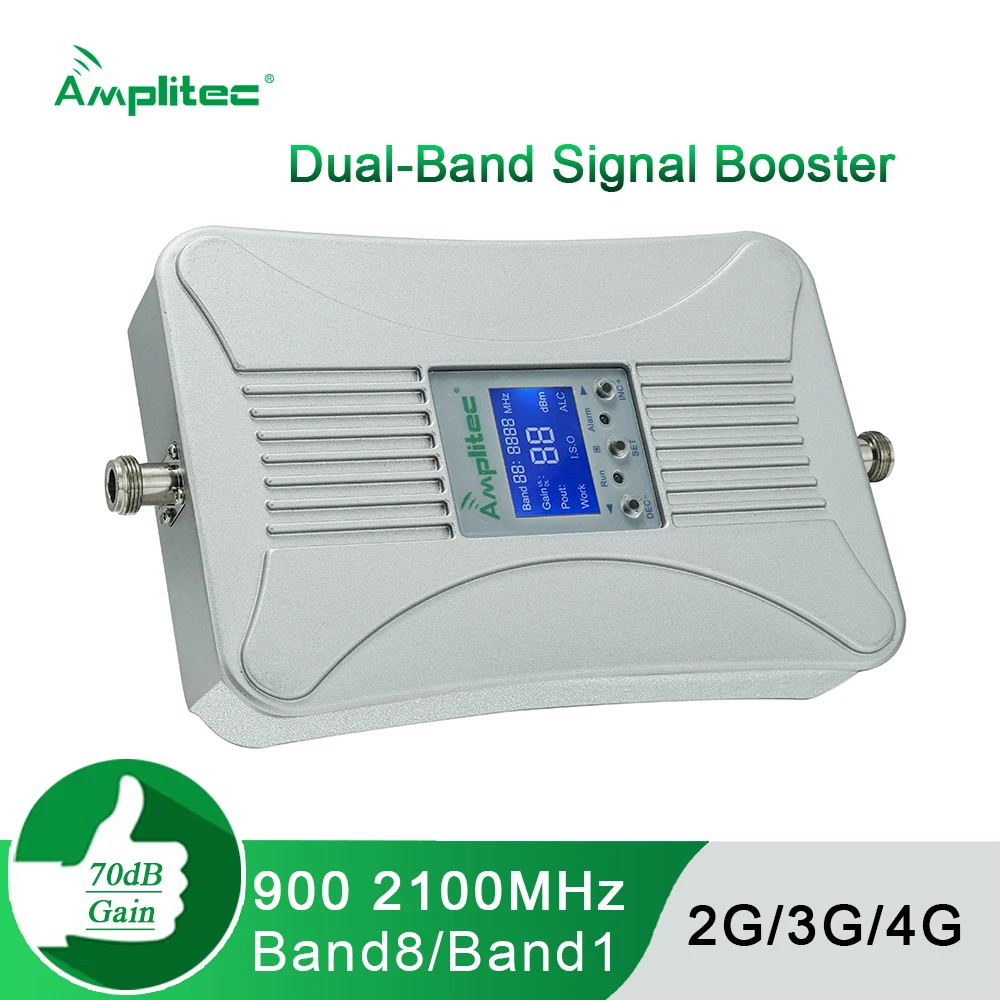 Amplitec Gsm Repeater Powerful 2g 3g 4g Signal Booster Dual Band Mobile Signal Lte Cellular ...