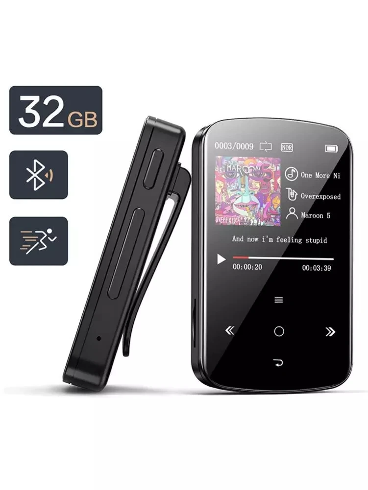 Mini Clip Bluetooth 5.0 MP3 Player Portable Music Lossless HiFi Sound ...