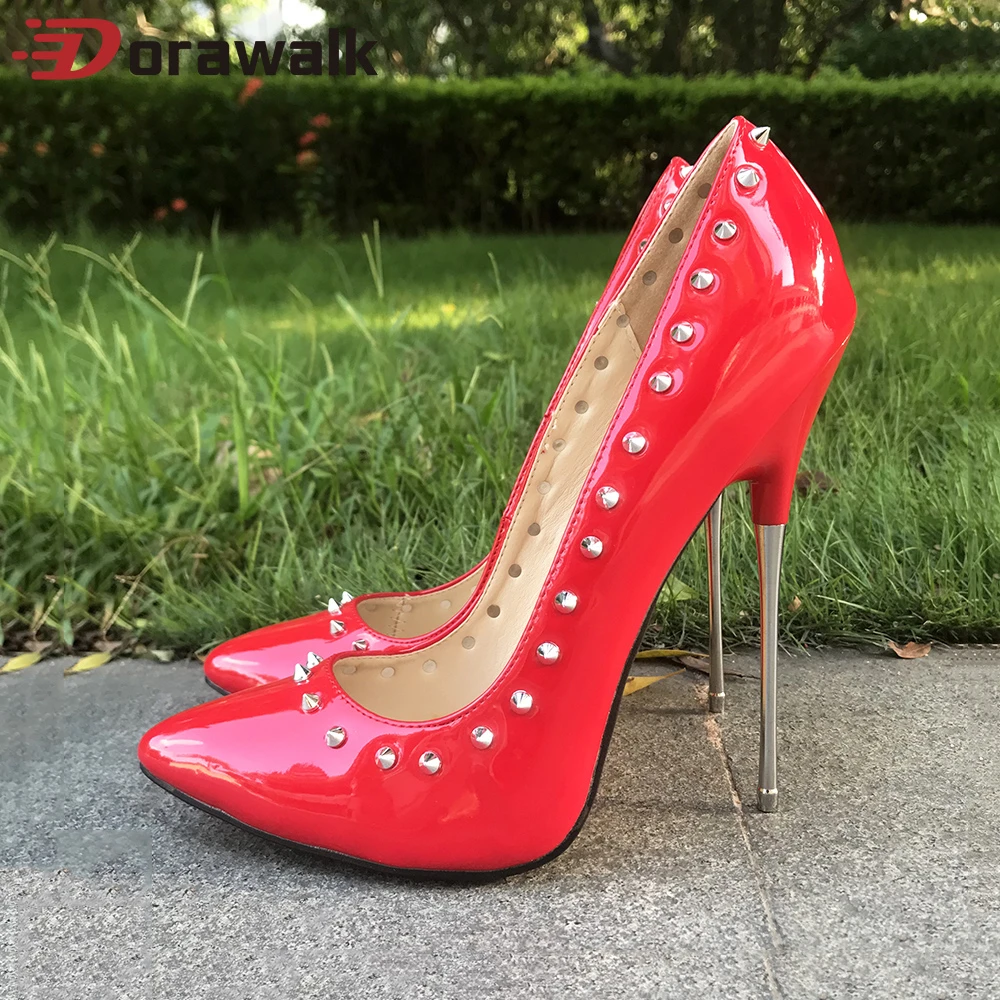 Women 16cm Extreme High Heels Pumps Sexy Rivets Stilettos Fetish Sm ...