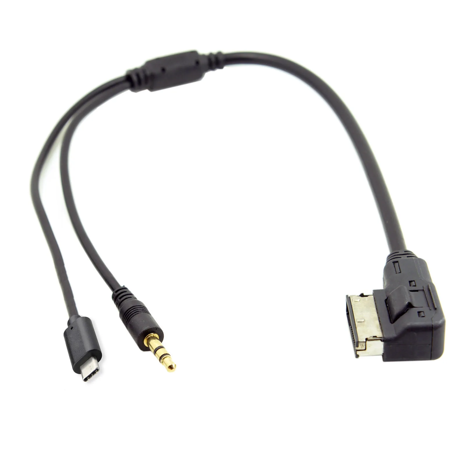 Cy Stereo 3.5mm Audio & Usb-c Aux Adapter Cable For Car Vw Audi 2014 A4 ...