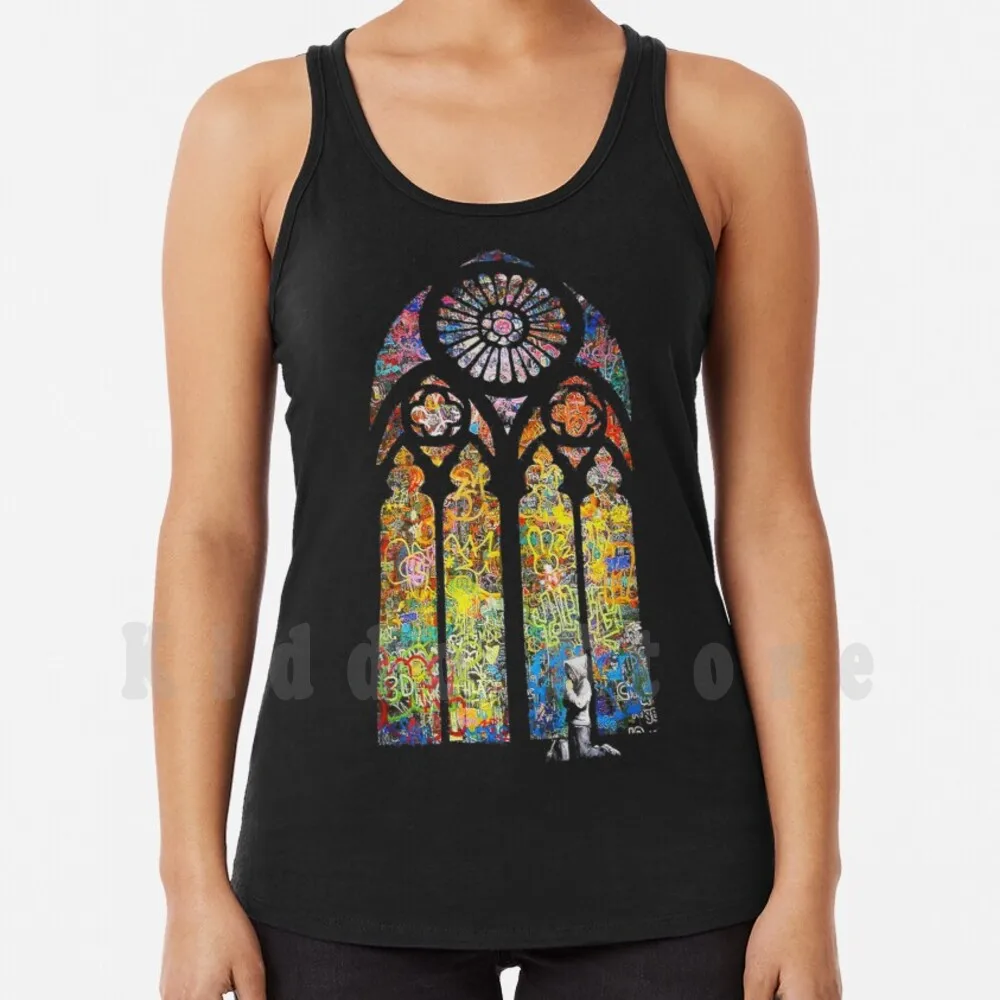 Banksy-Kaca-Patri-Jendela-Katedral-Tank-Top-Rompi-100-Katun-Kaca-Patri ...