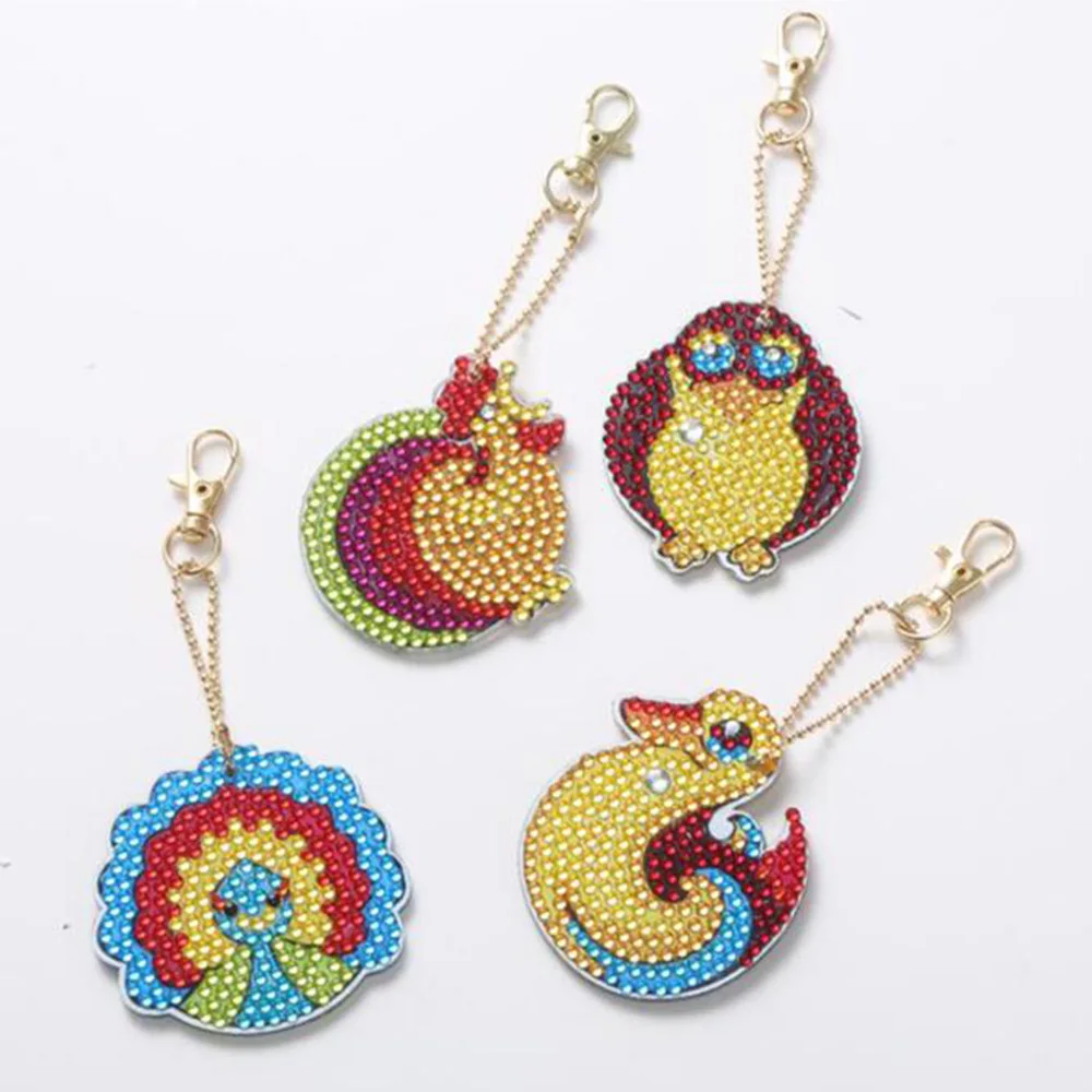 5d Diy Diamond Painting Keychain Rhinestone Embroidery Pendant Diy ...