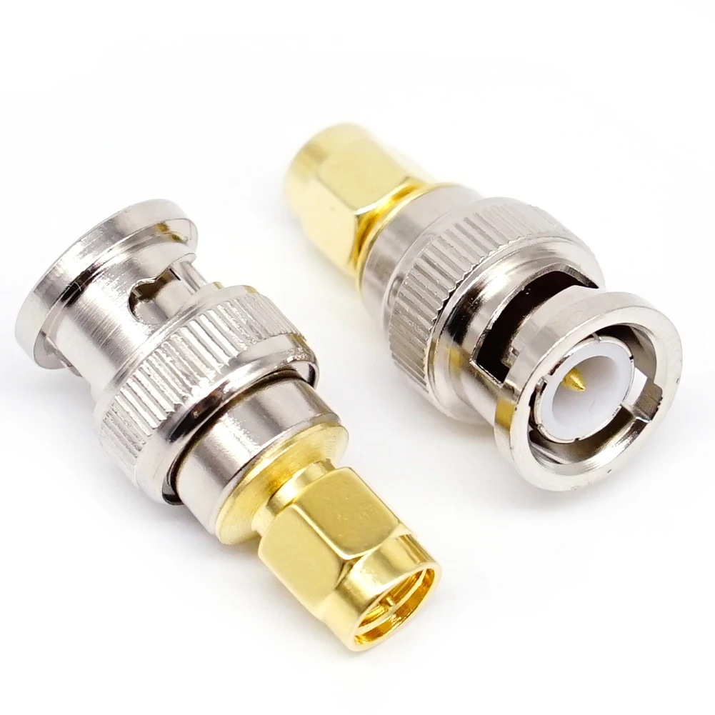 BNC Male To SMA Male Connector RF Coax Coaxial Adapter BNC Plug To SMA ...