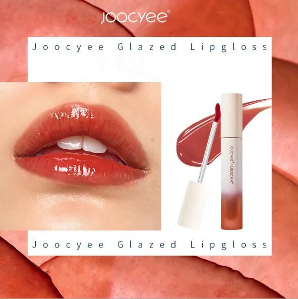 Joocye 립 메이크업 미러 표면 유약 립글로스 유리 립스틱 브라이트닝 립 색조 오래 지속되는 여성 화장품|립글로스 ...