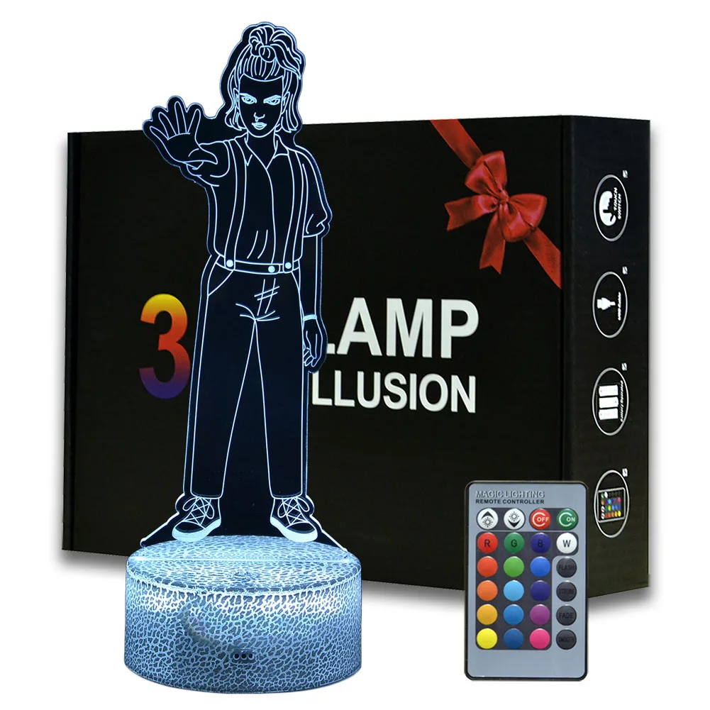 Stranger Things Night Light 3d Illusion Eleven Dustin Figurine Table ...