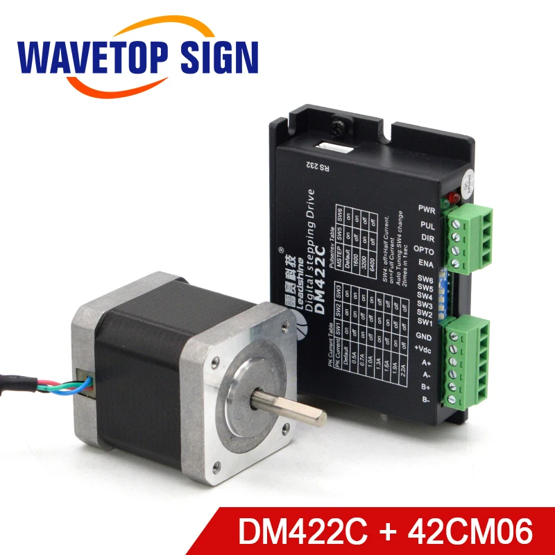 Leadshine 2 Phase Stepper Motor Driver DM422C + Stepper Motor 42CM06 0 ...