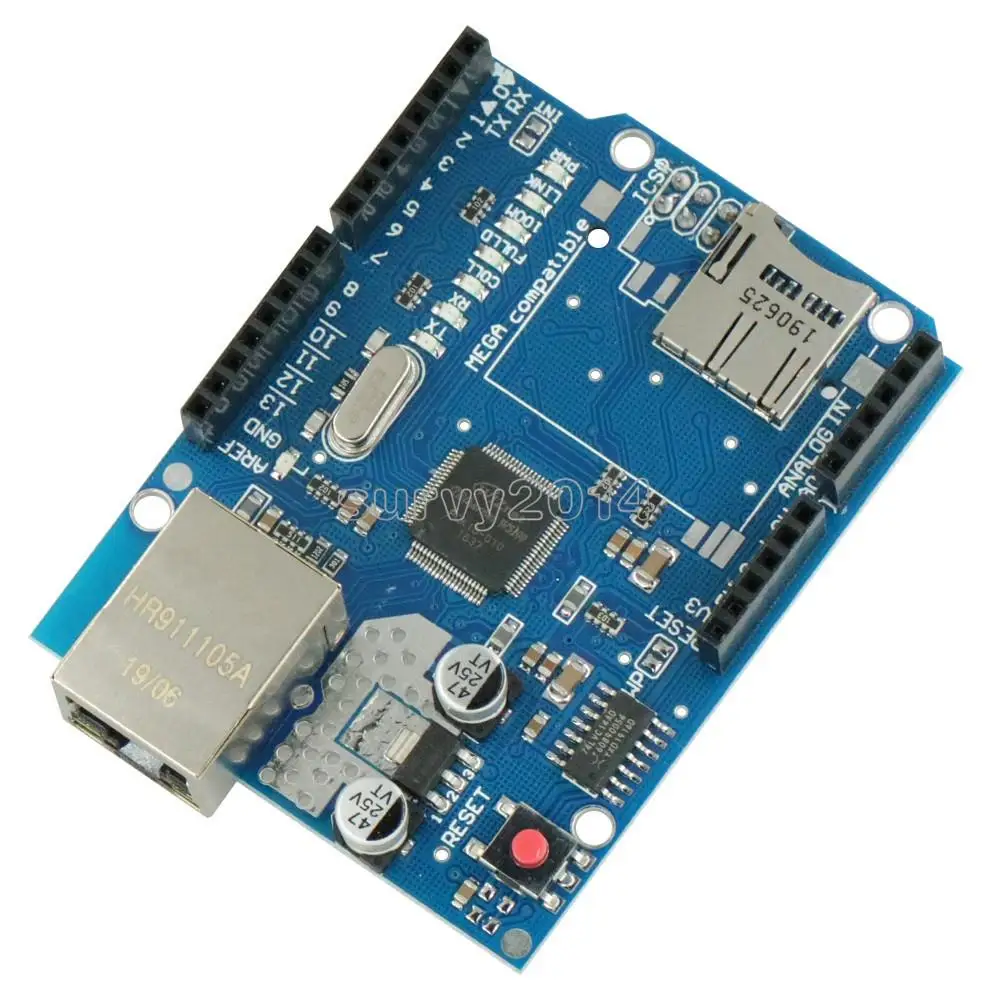 Ethernet Shield W5100 For Arduino Main Board RJ45 UNO ATMega 328 1280 ...