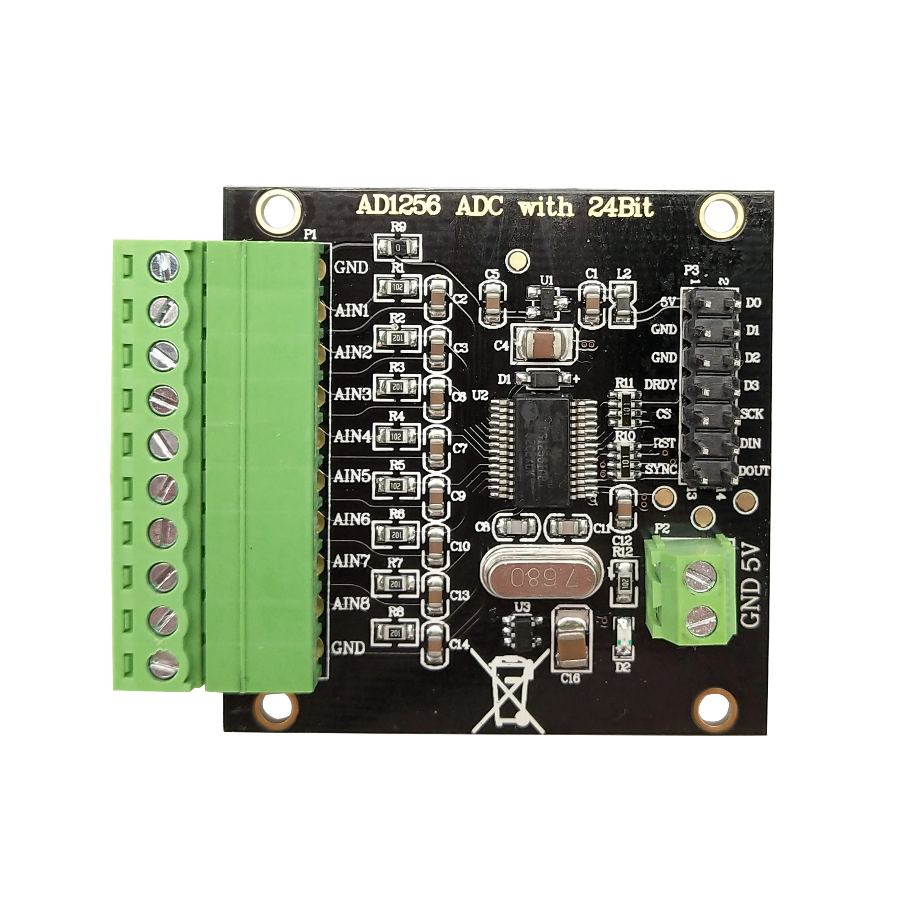 Módulo ADS1256, tarjeta de adquisición de datos ADC de 24 bits ...