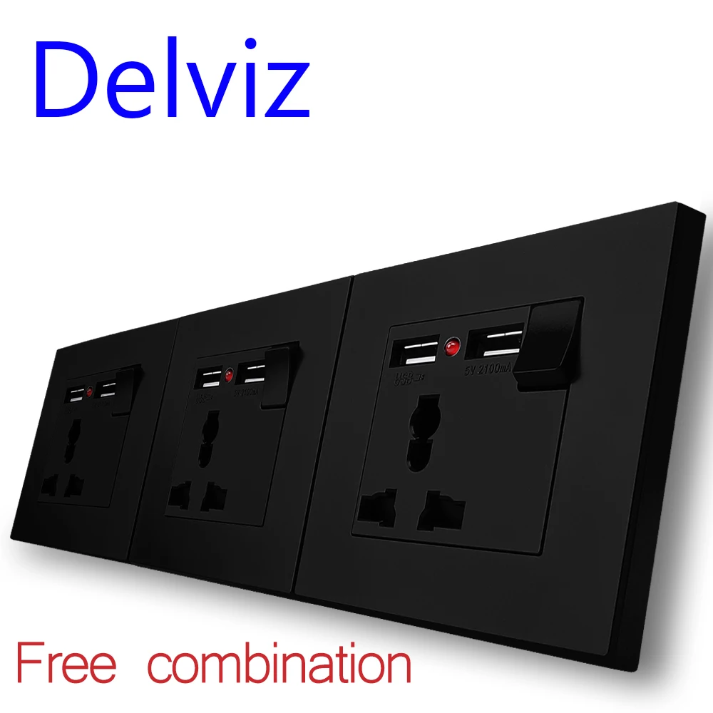 Delviz New EU Standard Power Socket, Outlet Panel, Triple Wall Power ...