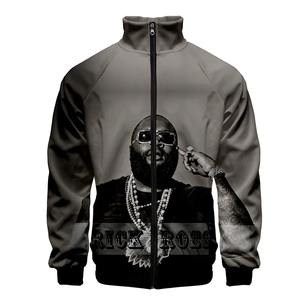 Rick Ross 3D Printed Stand Collar Zipper Jacket Women/Men Fashion Long ...