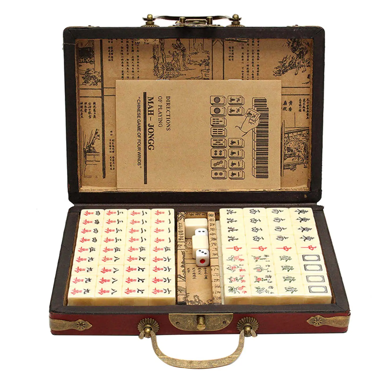 Mah-Jong Chinese Numbered Mahjong Set 144 Tiles Mah-Jong Set Portable ...