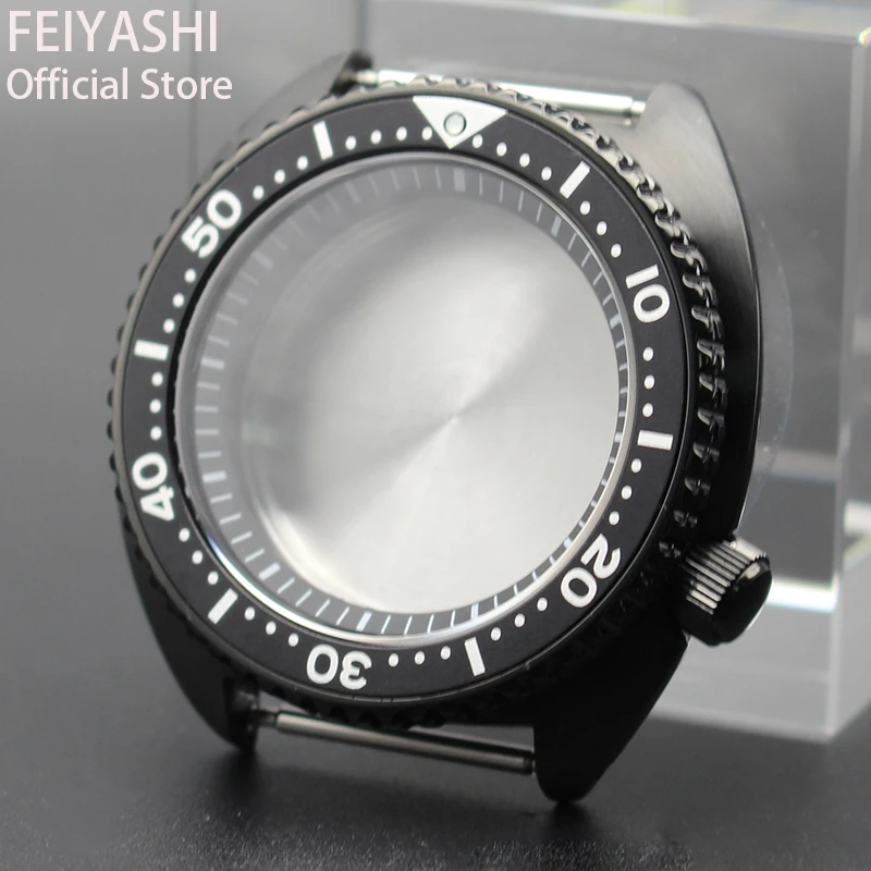 45mm Black Cases Skx007 Skx013 Skx Men's Watch Stainless Steel Sapphire ...