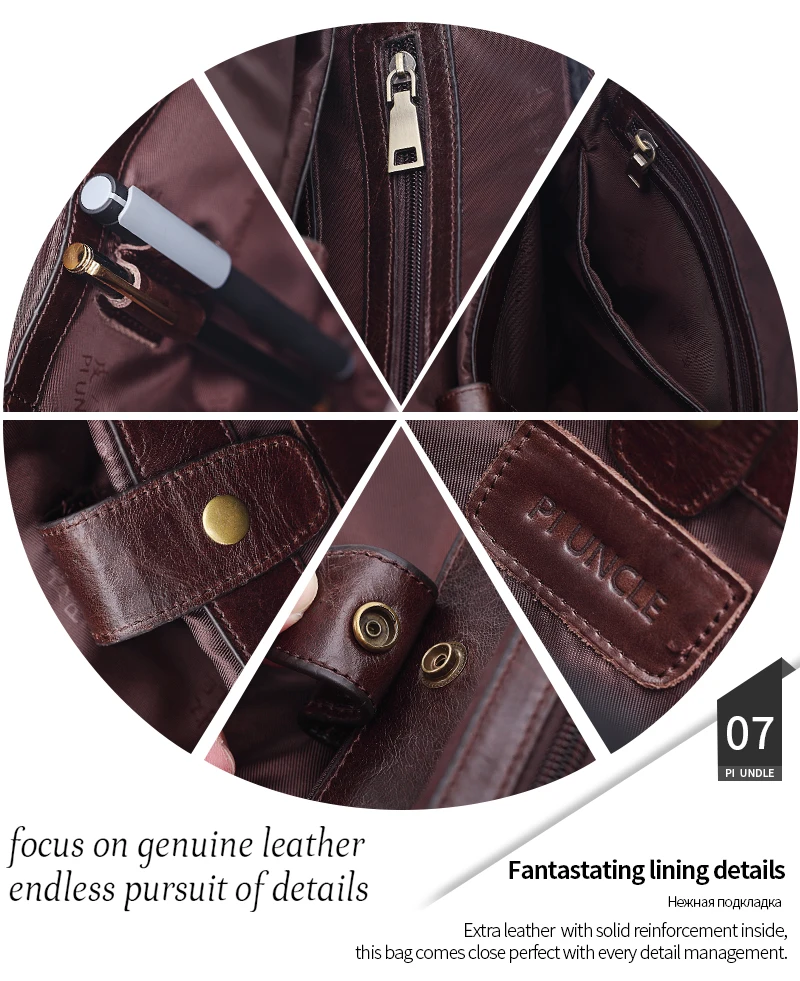 Брендовый портфель из натуральной кожи, Мужская офисная сумка на плечо ...