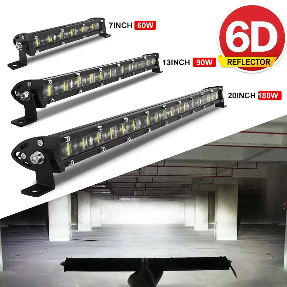 Naoevo 6d Strip Led Light Bar 60w 120w 180w Drl Fog Running Led Work Light 4x4 Off Road 6d Led ...