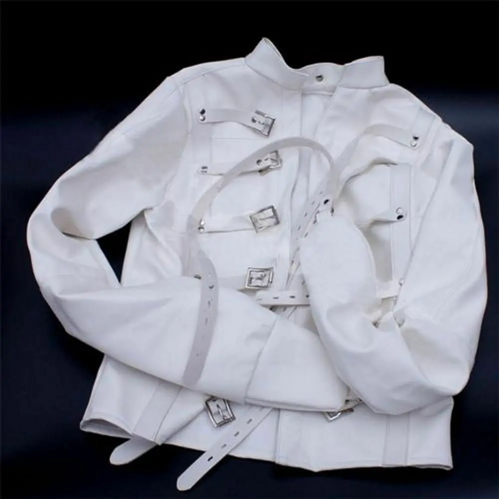 White Asylum Straight Jacket Costume S/m L/xl Body Harness Restraint ...