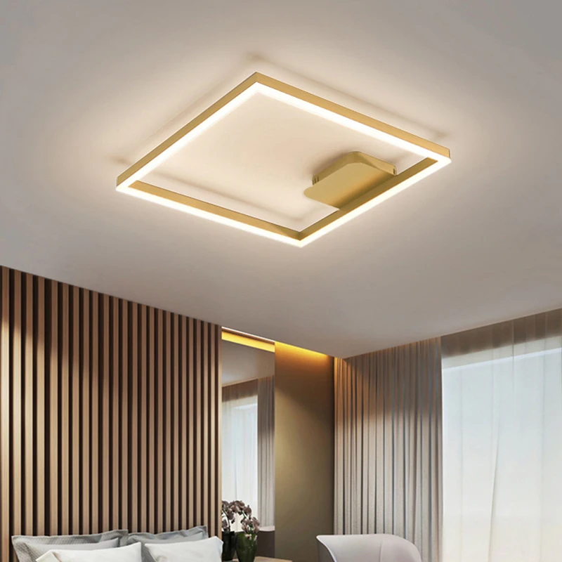 LED Light Brown Square Personality Room Light Acrylic Study Lighting ...