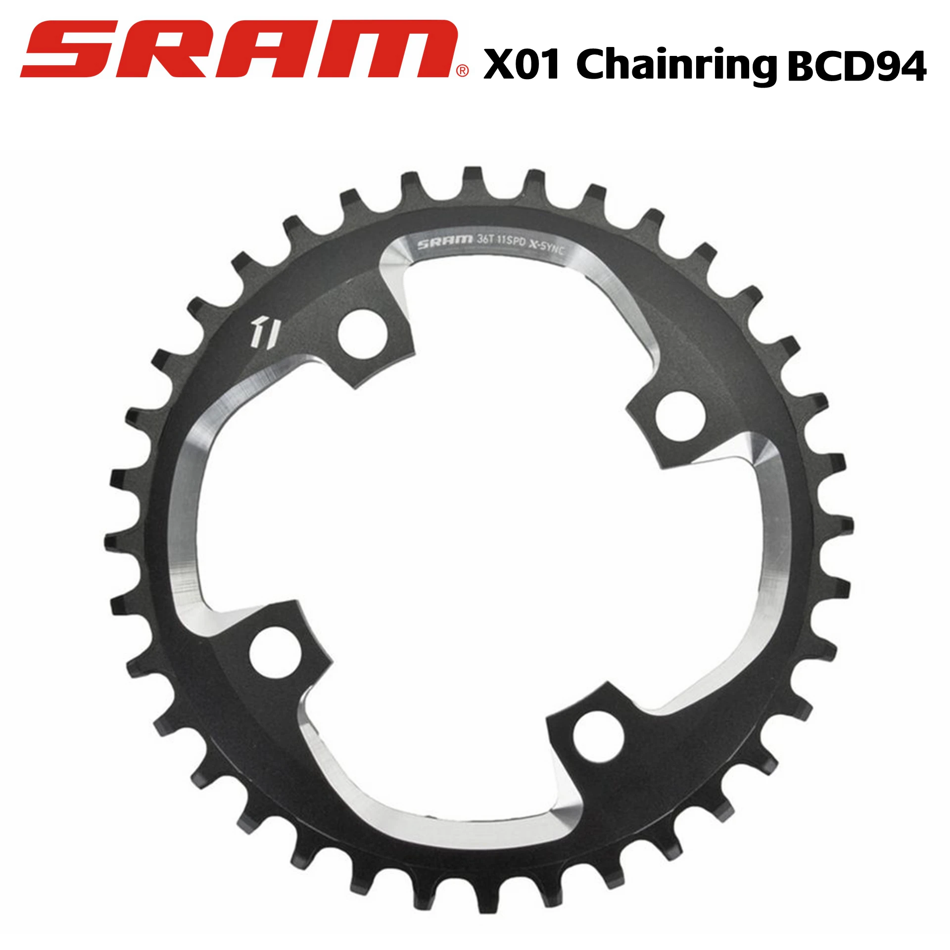 SRAM X01 X synchronizacji 4 Bolt tarcza 94mm BCD,BCD94, 36T/38T czarny ...