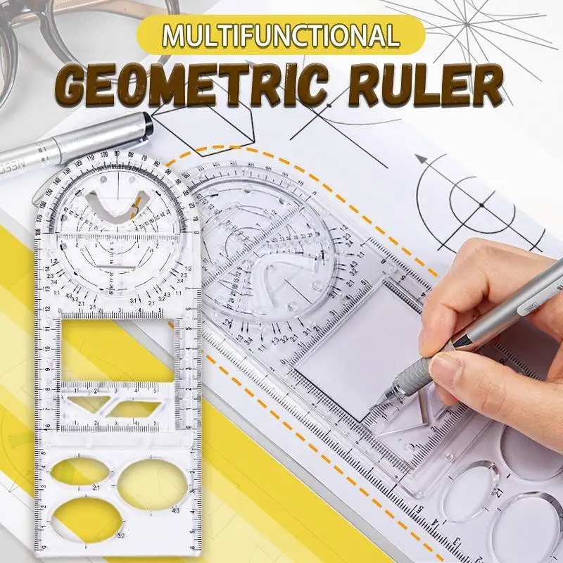 New Multifunctional Geometric Ruler Geometric Drawing Template ...