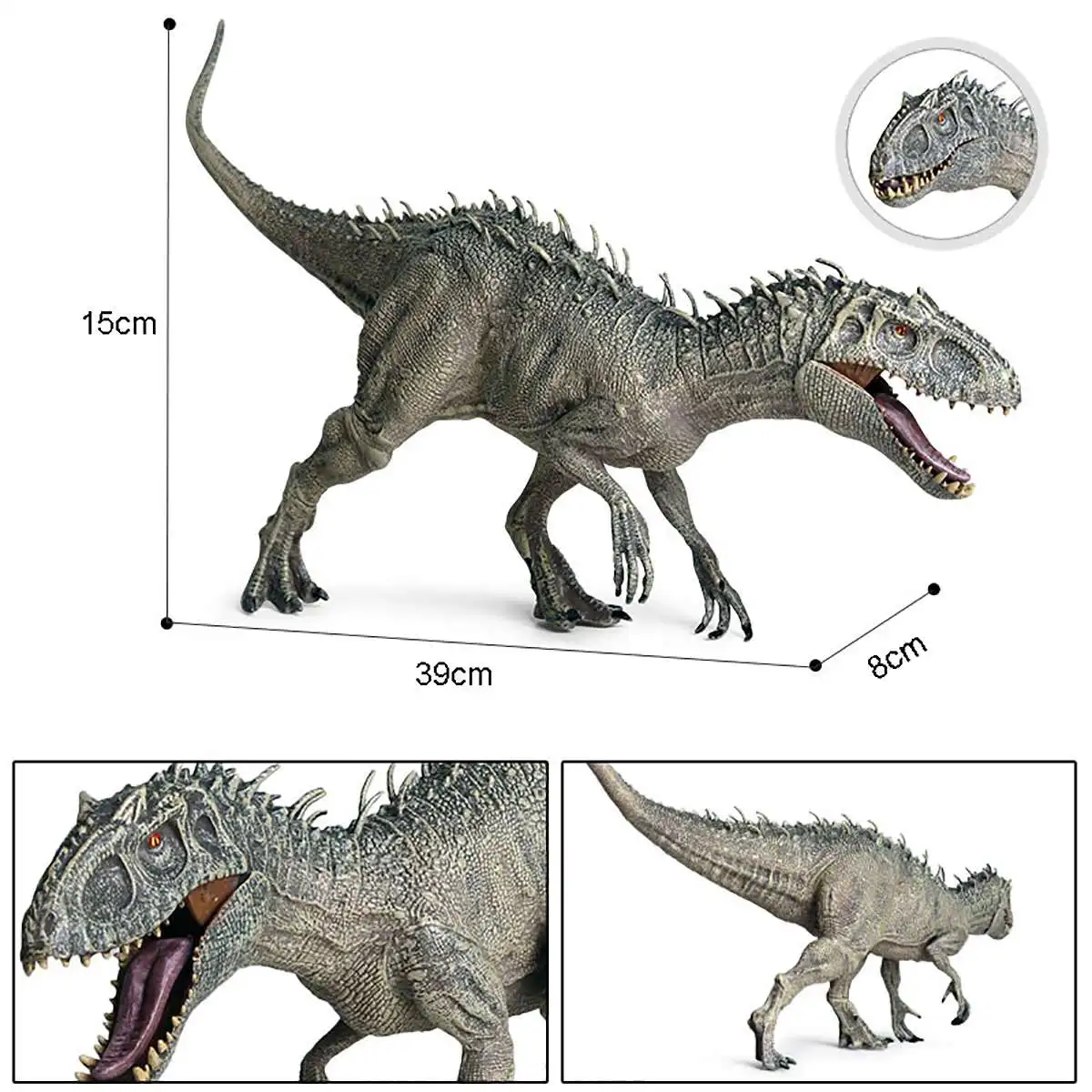 2020 New 34x8x15cm Jurassic Indominus Rex Action Figures Open Mouth ...