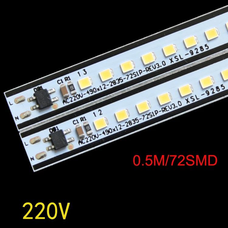 2835 LED 바 빛 SMD 72LED 30cm 40cm 50cm LED 하드 스트립 AC 220V 2835 LED 하드 ...