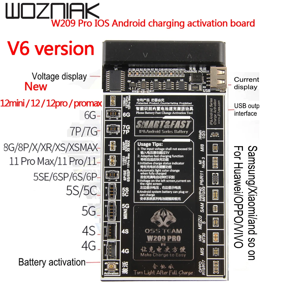 W209 Pro 2 IN 1 Battery Activation board for iPhone 4 13 Pro 12 mini 12 ...
