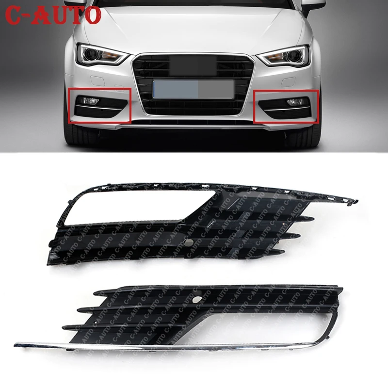 Car Front Bumper Fog Light Cover Lower Grille For Audi A3 Quattro SEDAN ...