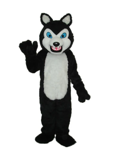 Black & White Wolf Cosplay Mascot Costume For Adults - AllCosplay.com
