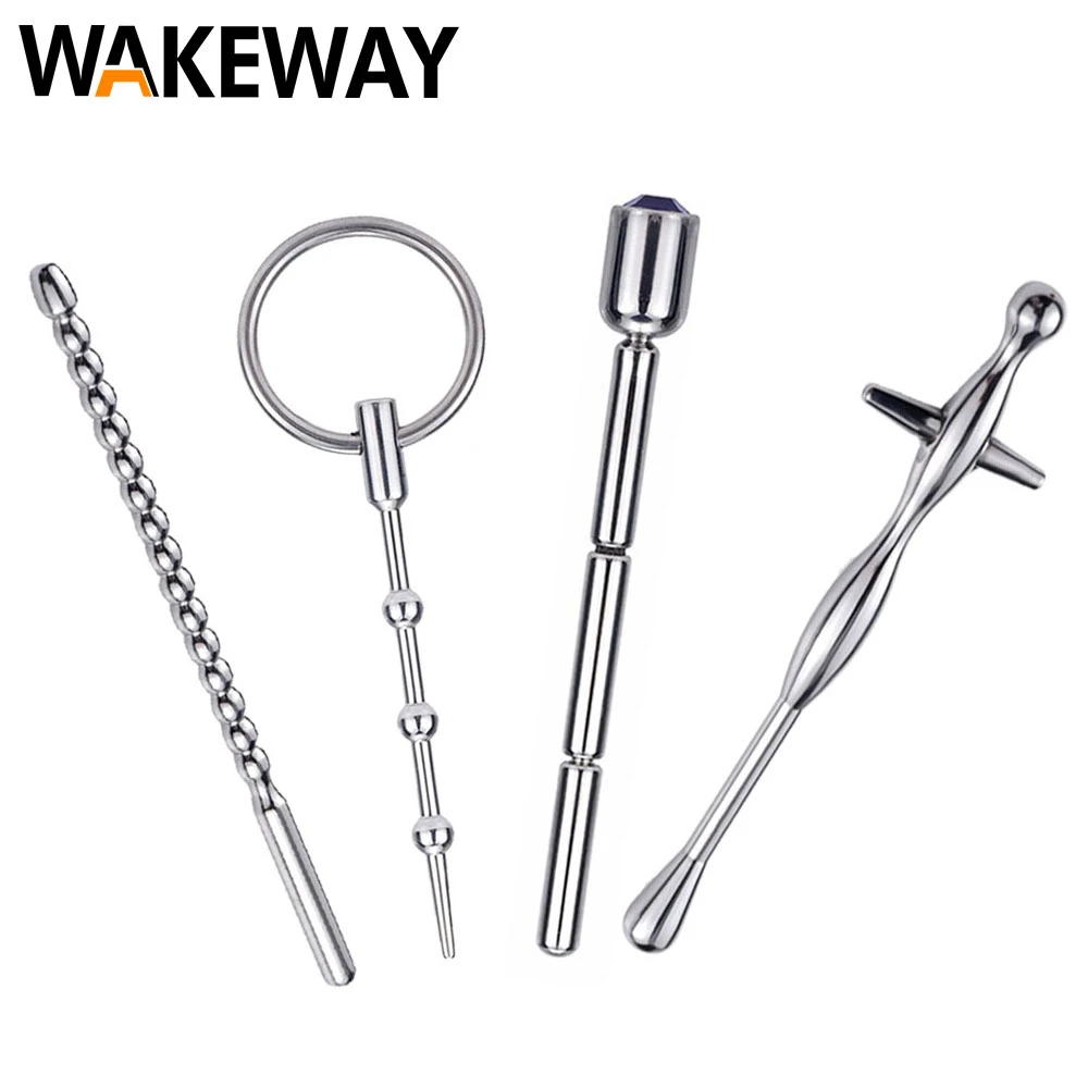 WAKEWAY Stainless Solid Urethral Sounds Urethral Sounding Plug for Men ...