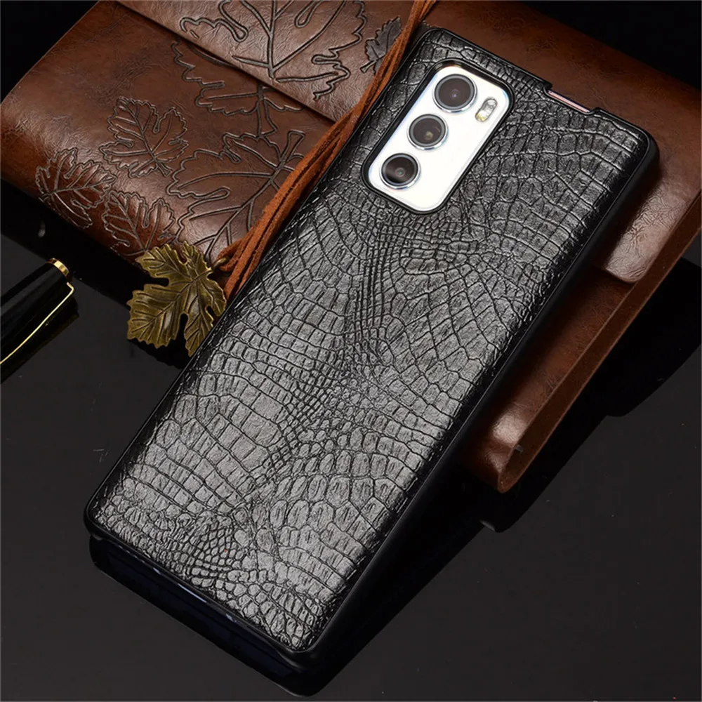 Crocodile-Case-for-LG-Wing-5G-LGWing-Colored-PU-Leather-Skin-Hard-Cover ...
