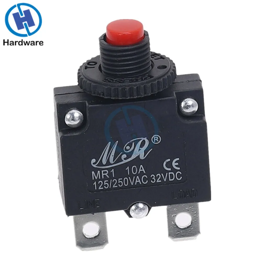 10Pcs MR 5A 8A10A 15A 20A Circuit Breaker Overload Protector Switch ...