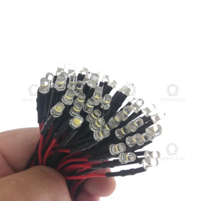 10 Pack 3mm LEDs For RC Models 10 Pack Pre-Wired 6V 3mm Red LEDs - With ...