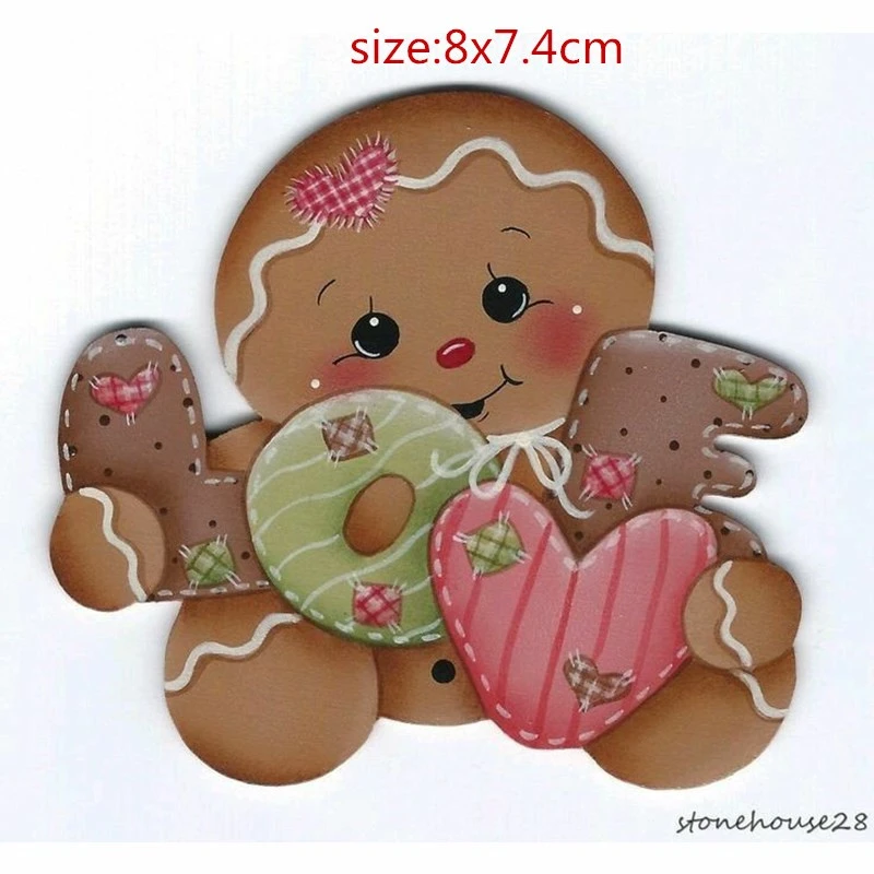 Clear Stamp And Meatl Cutting Die Gingerbread Man Valentine Transparent ...
