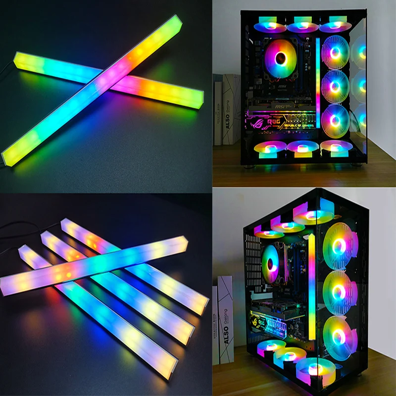 Tira led rgb argb com luz suave para decoração de pc, chassis lâmpada ...