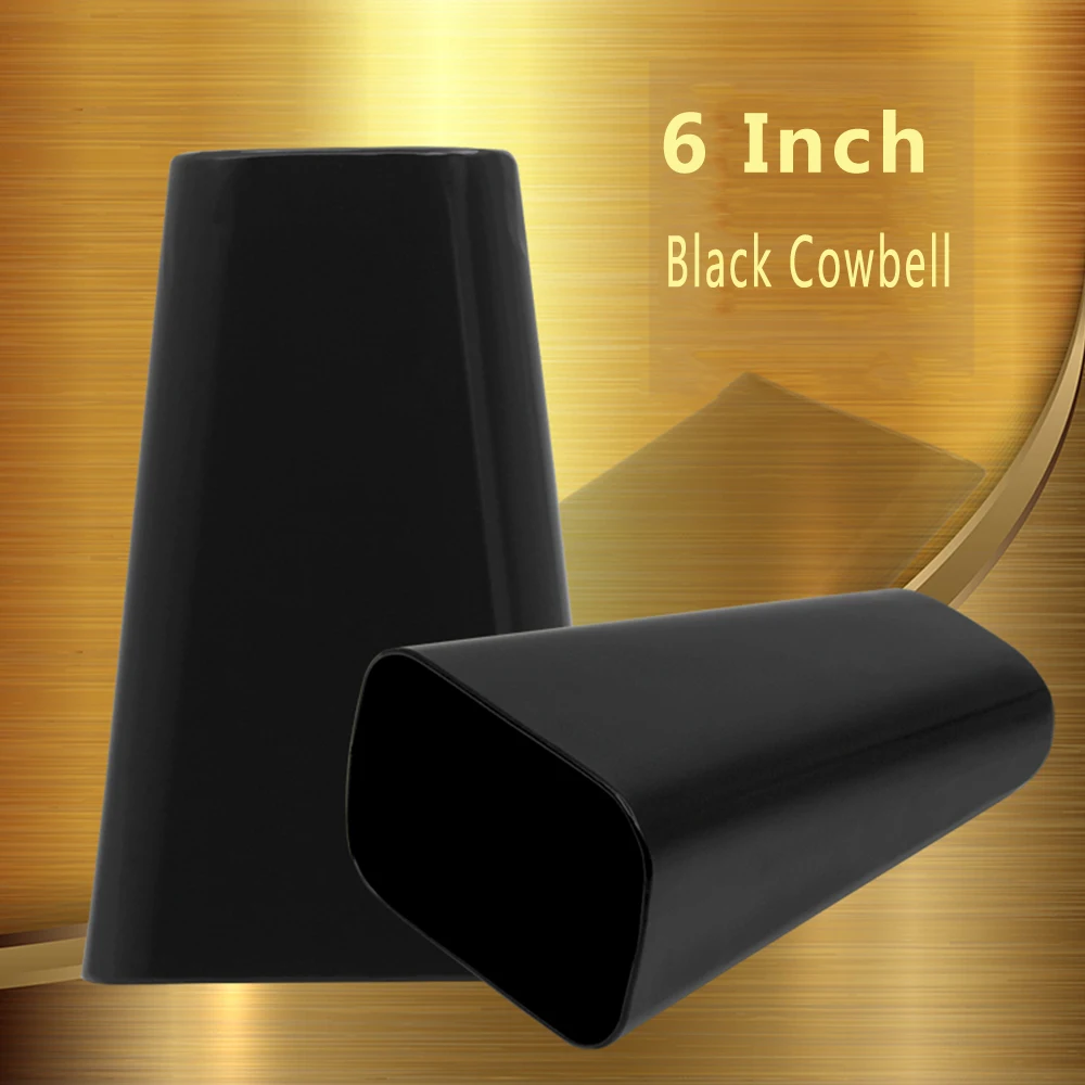 M MBAT 6 Inch Cowbell Black Metal Steel Cattlebell Hand Held Cow Bell ...