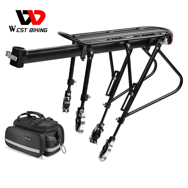 WEST BIKING Bicycle Luggage Carrier Rear Rack Shelf Cycling Seatpost ...