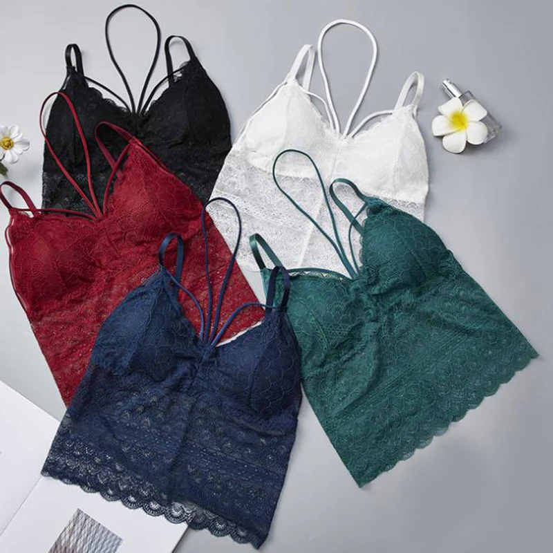 Women-Bra-Floral-Lace-Bralette-Underwear-Women-Push-up-Wireless-Bra-Top ...