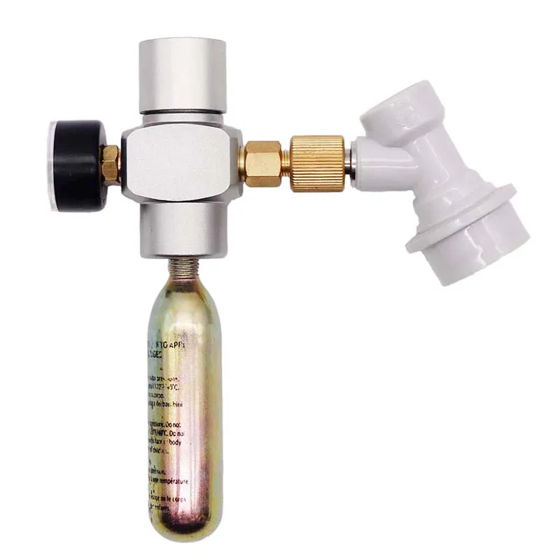 Basic Mini Co2 Regulator on Plastic Disconnect Mini Keg Gas System