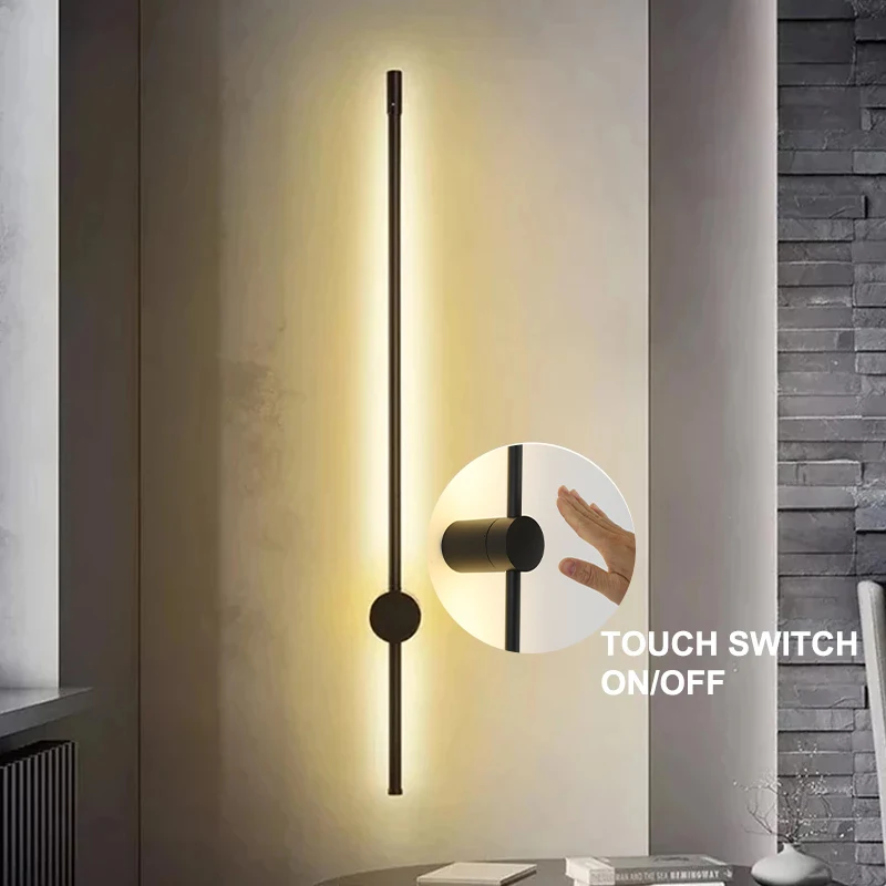 Nordic Modern Led Long Straight Wall Lamp Decor For Home Bedroom Hotel ...