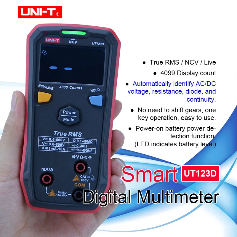 UNI-T-UT123D-Smart-Digital-Multimeter-AC-DC-voltage-current-Capacitance ...
