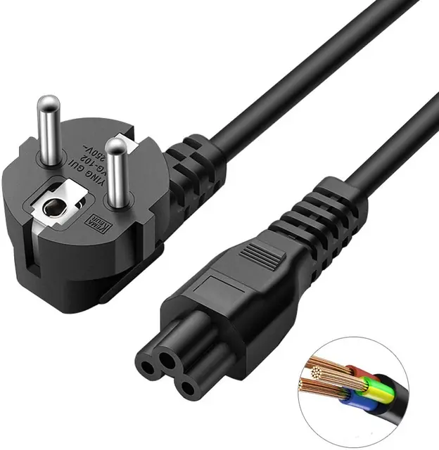 1.5M EU US Universal Laptop 3-pin Charger Plug Power Adapter Cord Cable ...