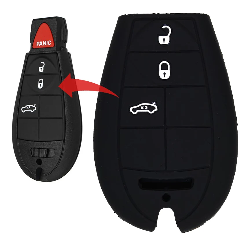 3 Button Silicone Car Key Cover Case for DODGE Challenger Charger ...