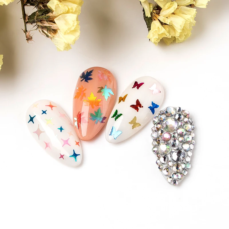 12 серии/набор смешанный цветной блеск звезда кленовый лист стикер DIY ...