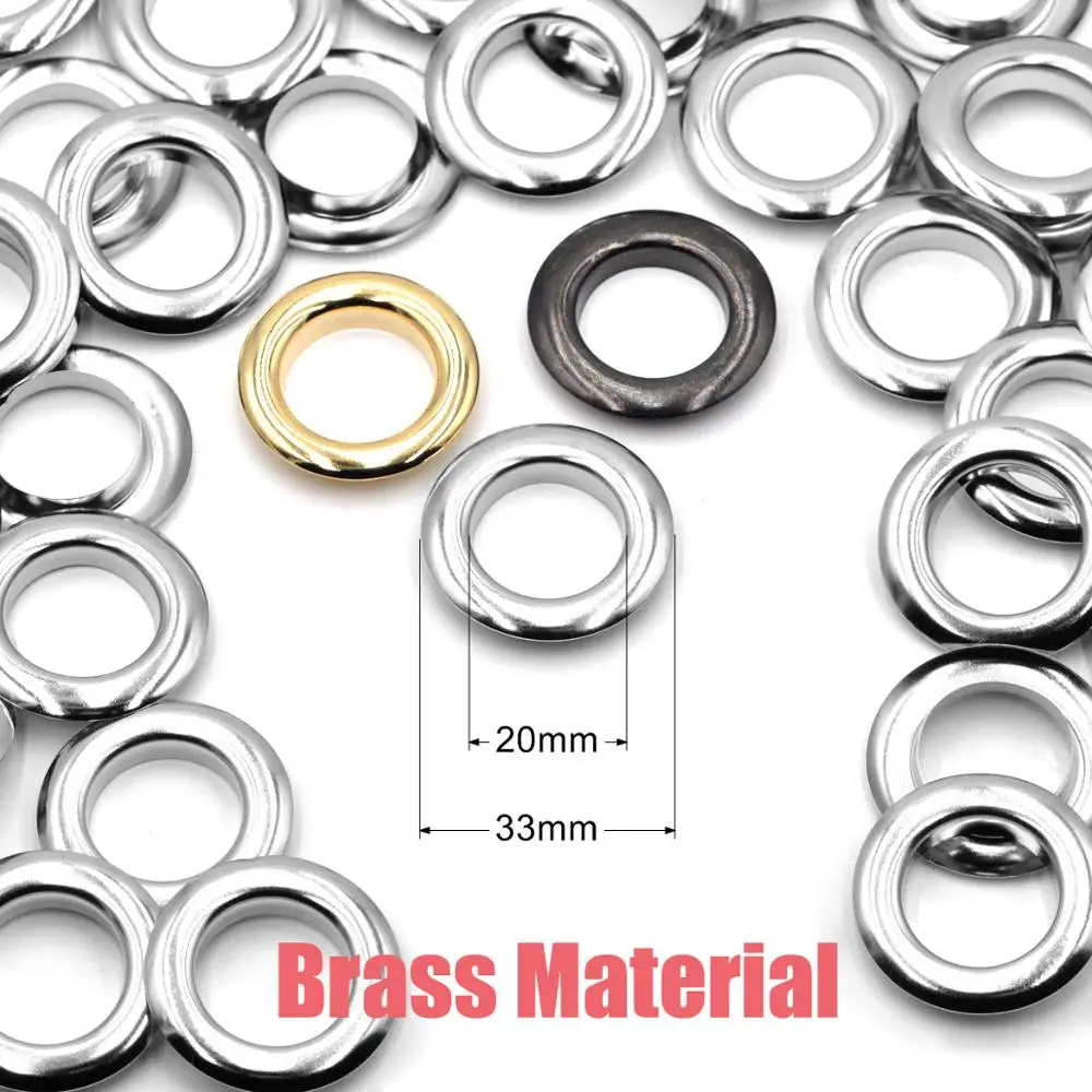 10sets-20mm-Silver-Gold-Black-Brass-Material-Big-Size-Silver-Grommet ...