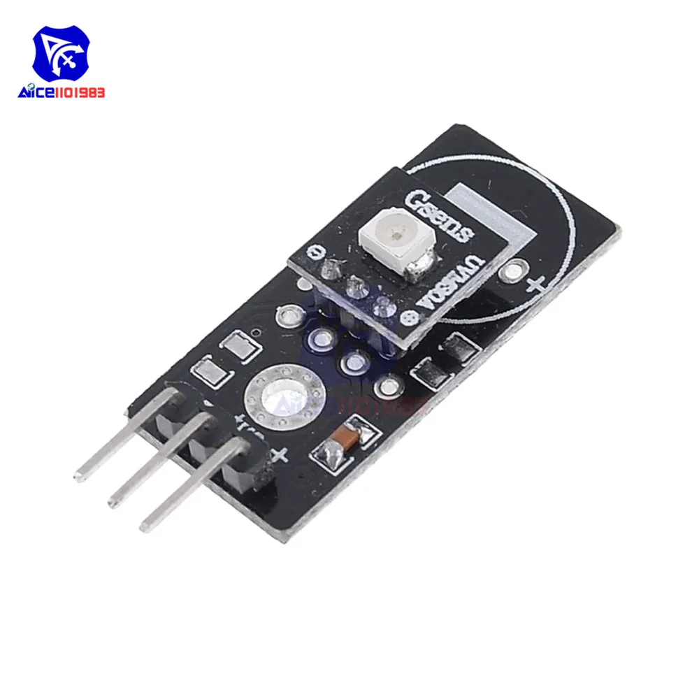 Diymore Módulo de Sensor de detección de rayos ultravioleta, dispositivo de 3 5V para Arduino ...