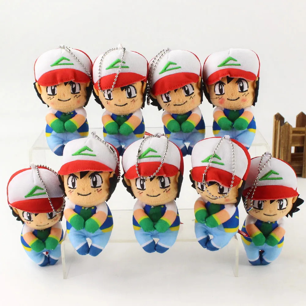 12cm 10pcs/Lot Anime Pokemon Ash Ketchum Plush Toys Pendants Soft ...