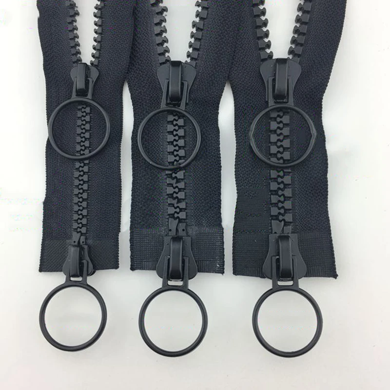 60 200cm 5# 8# 10# Resin Open End Double Slider Zippers Down Jacket Plastic Zip DIY Garment Sew ...