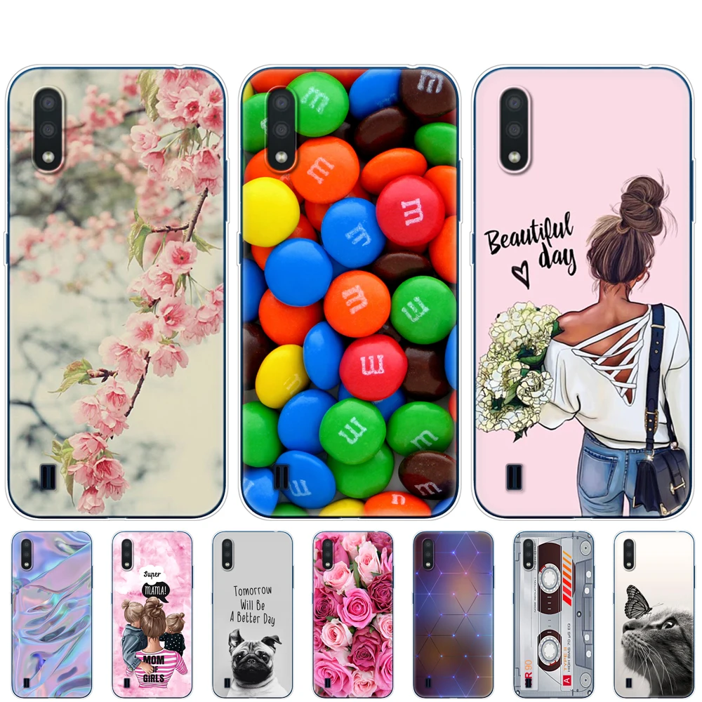 Case For Samsung A01 Cases Soft Silicon Back Cover transparent Phone ...