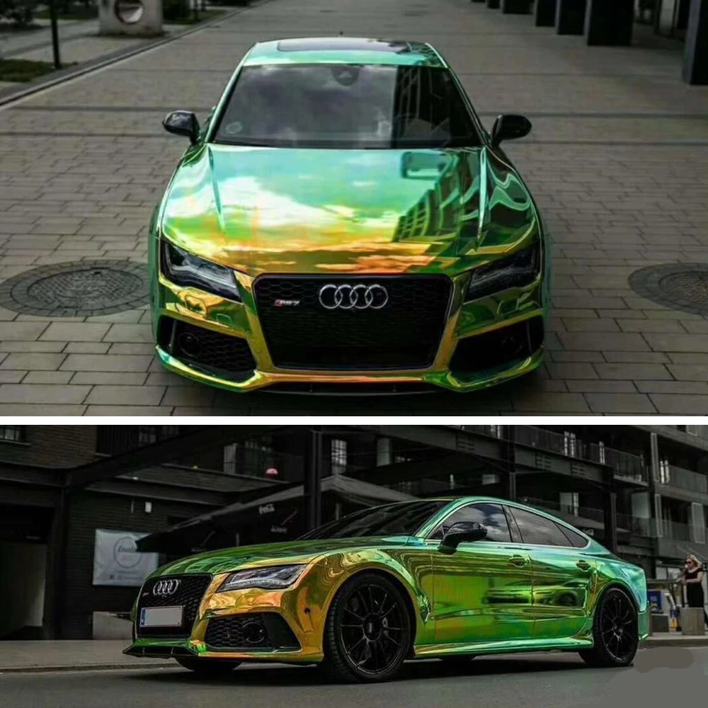 10M-x-1-35M-Holographic-Rainbow-Chrome-Gold-Hatchback-Car-Body-Vinyl ...