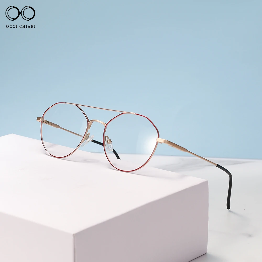 Metal-Irregular-Polygon-Myopia-Eyeglasses-Women-Men-Prescription ...